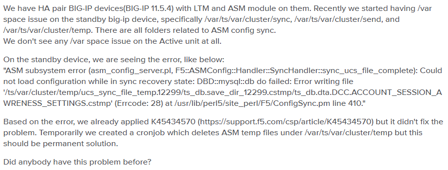 /var partition space issue by asm | DevCentral