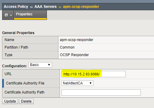 APM Ignores the destination specified by the URL of the OCSP responder. | DevCentral