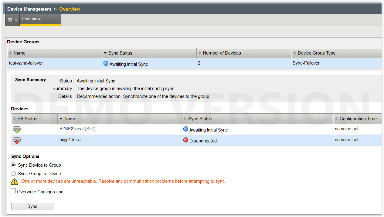 ConfigSync not work -LAB | DevCentral