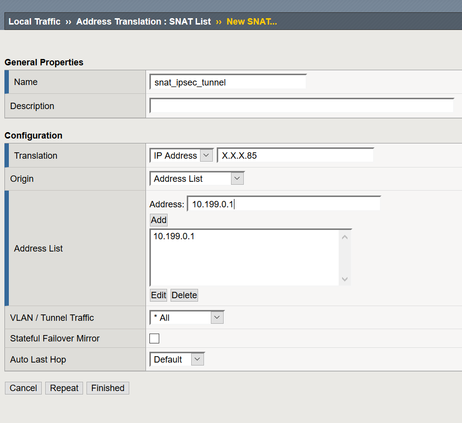 SNAT irule doesn't match for a FastL4 VS for an IPSEC VPN | DevCentral
