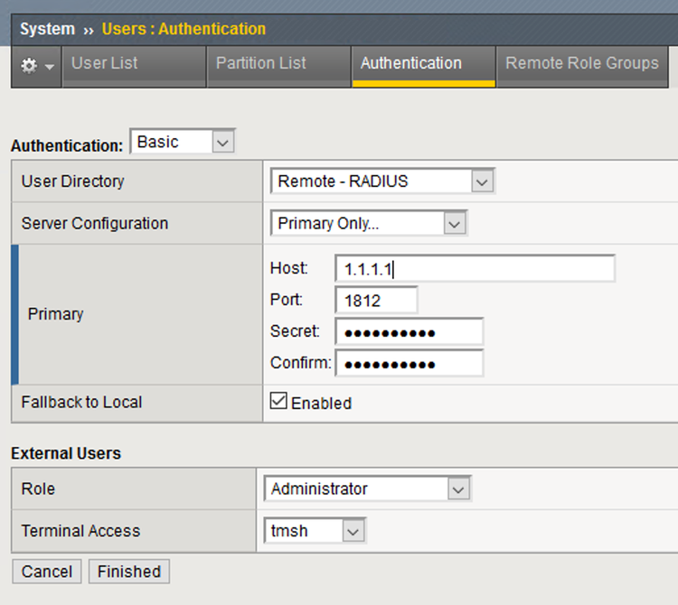 Radius server settings | DevCentral