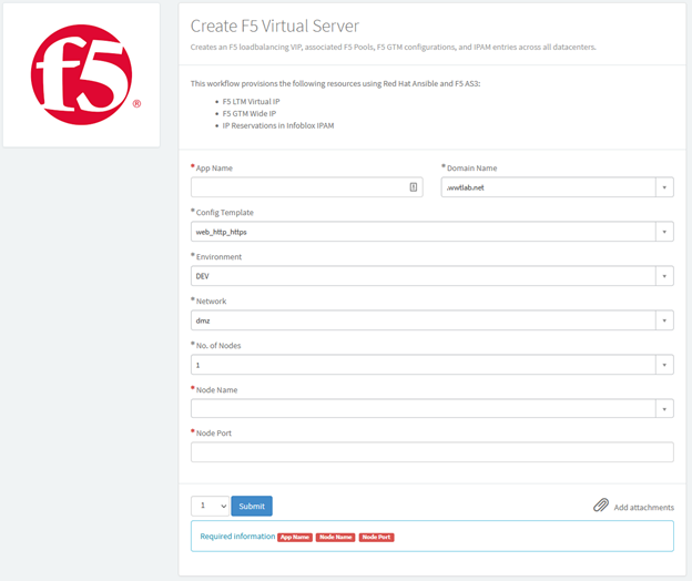 F5 Self-Service Forms by Integrating ServiceNow with F5 Application ...