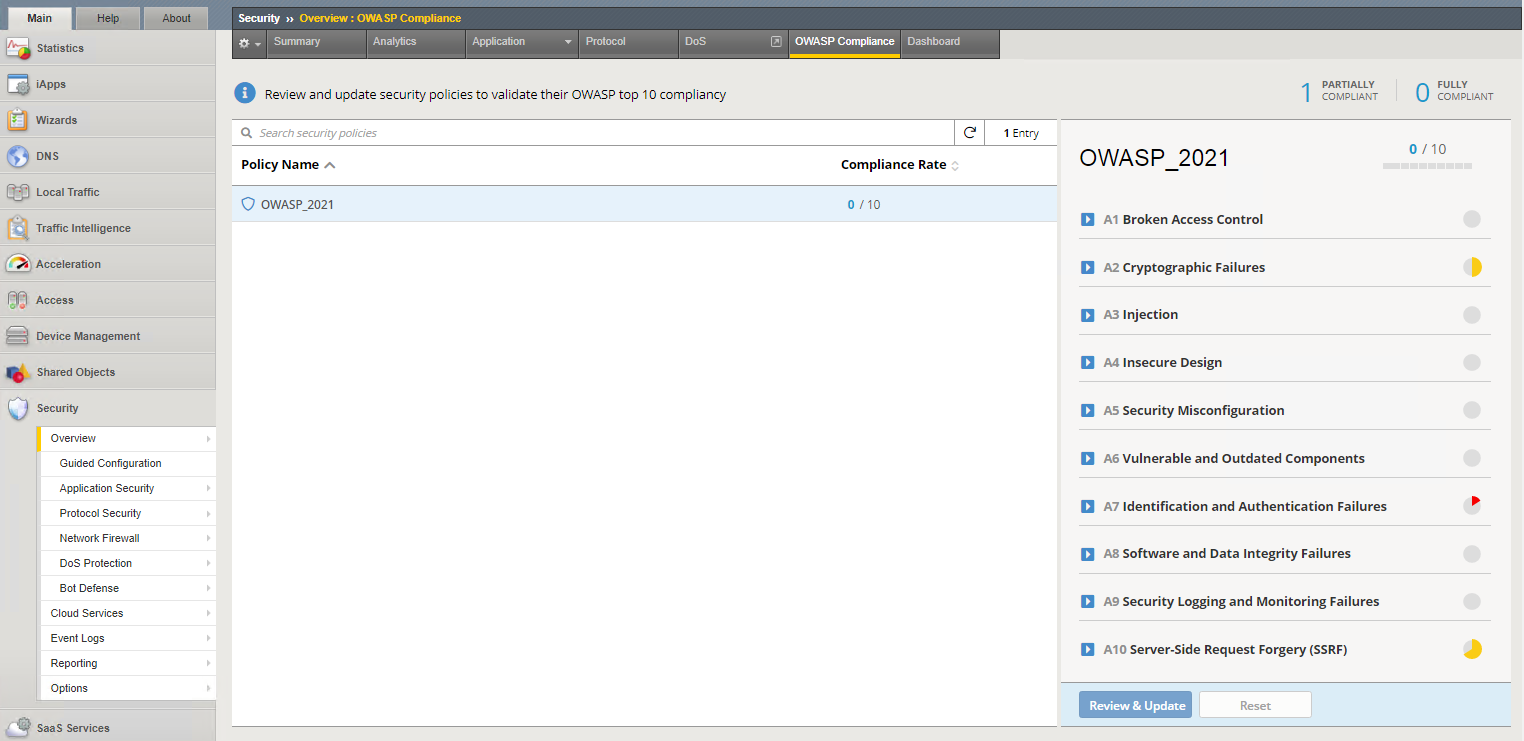 OWASP TOP 10 2021 declarative waf policy BIG-IP Advanced WAF